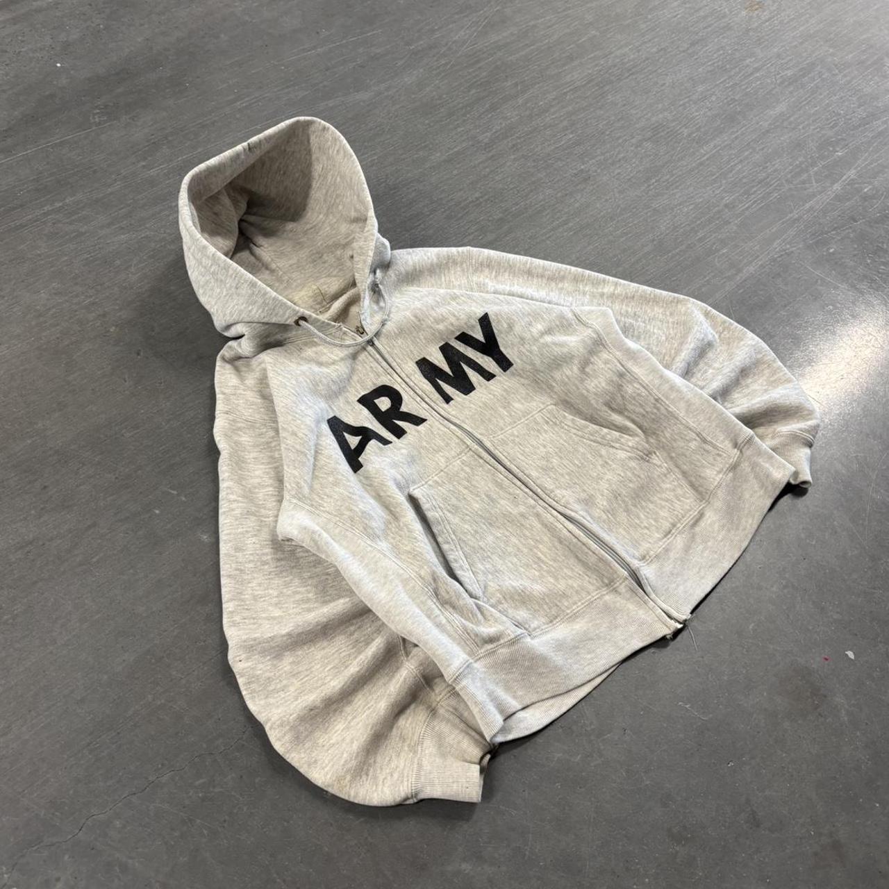 Vintage 80s army essential heavyweight cream colored... | Depop