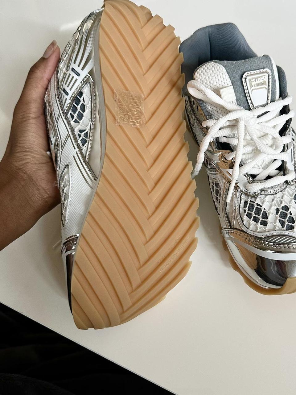 Bottega Veneta Orbit Sneakers Sliver &... - Depop