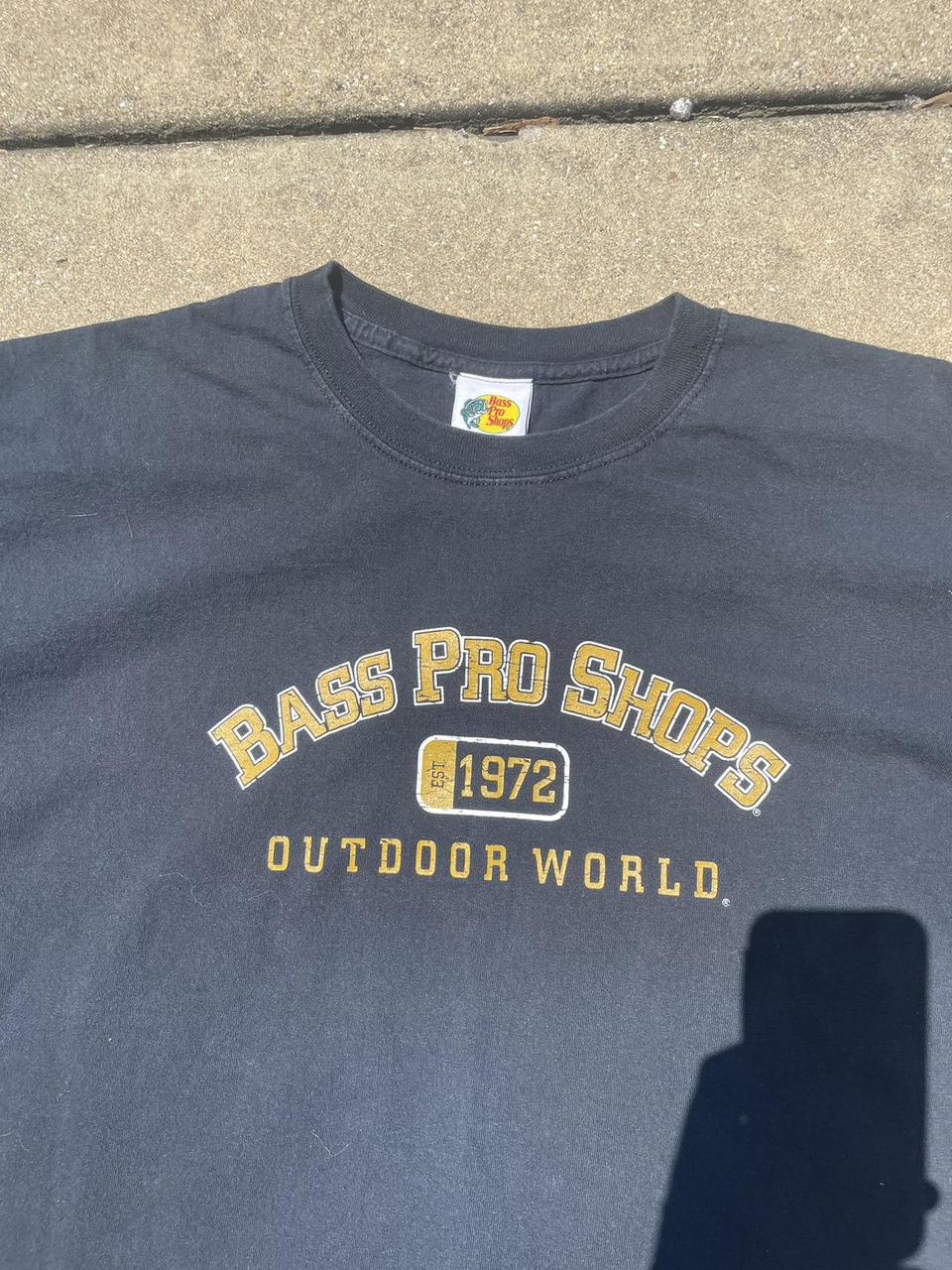 Bass Pro Shop Black varsity lettering t-shirt Men’s... - Depop