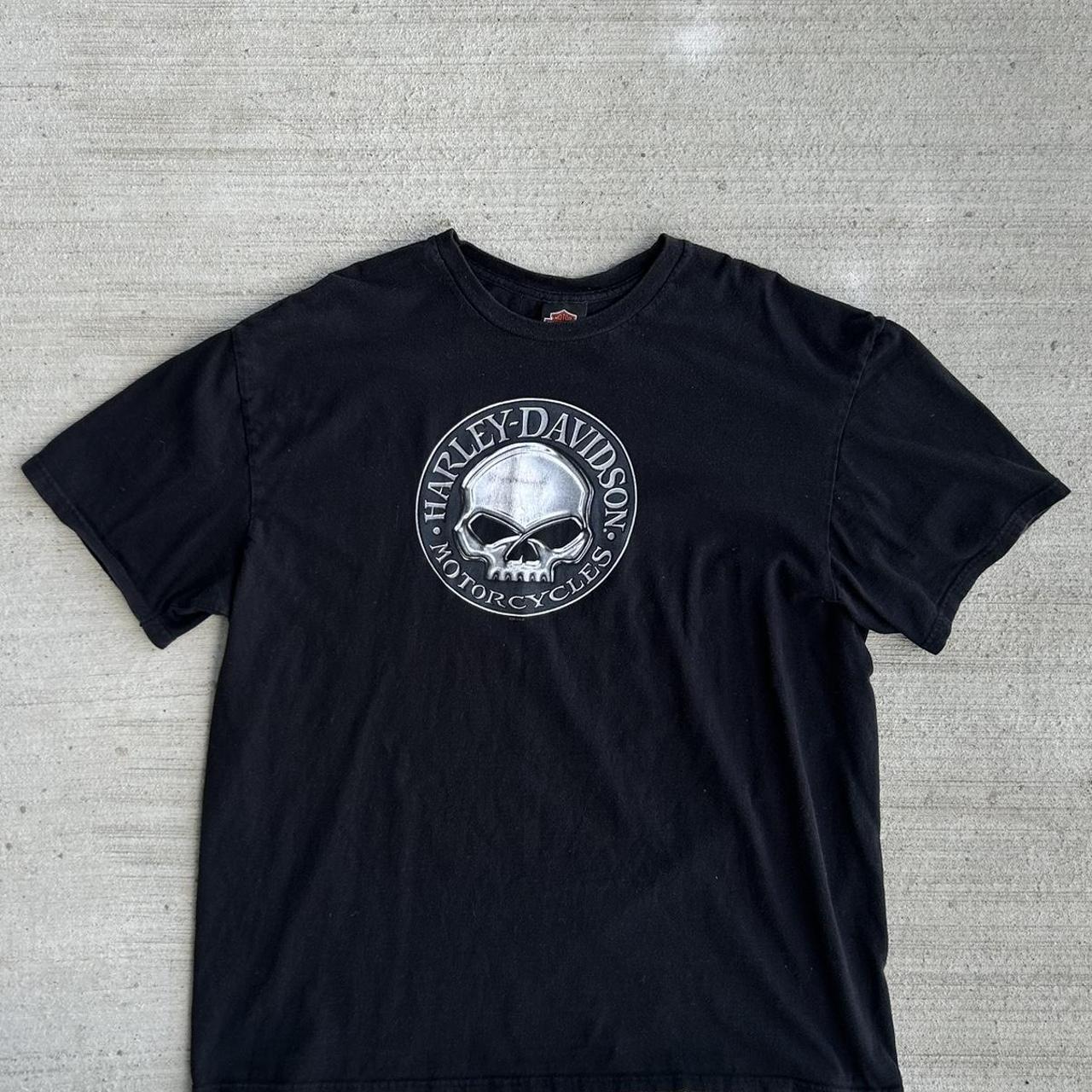 Harley Davidson Skull Tee Size: XL - Depop