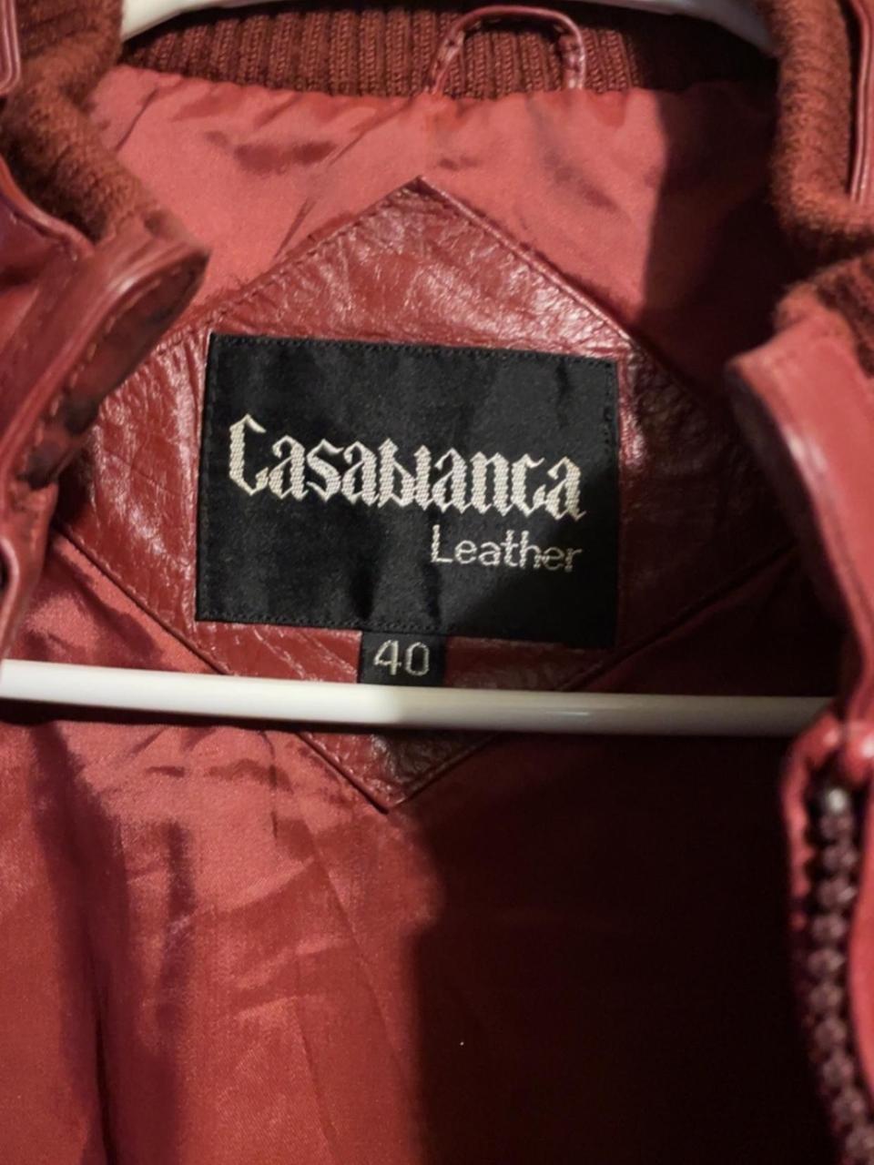 Red Casablanca leather jacket - Depop