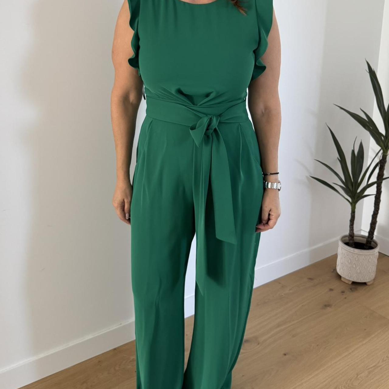 Phase Eight Green Jumpsuit UK 14 Sleeveless with... | Depop