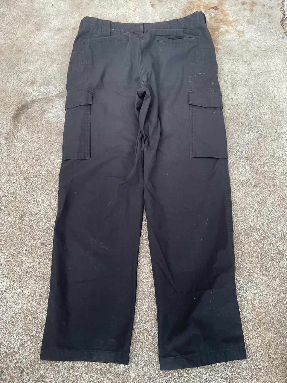Vintage Distressed Propper Black cargos Size... - Depop