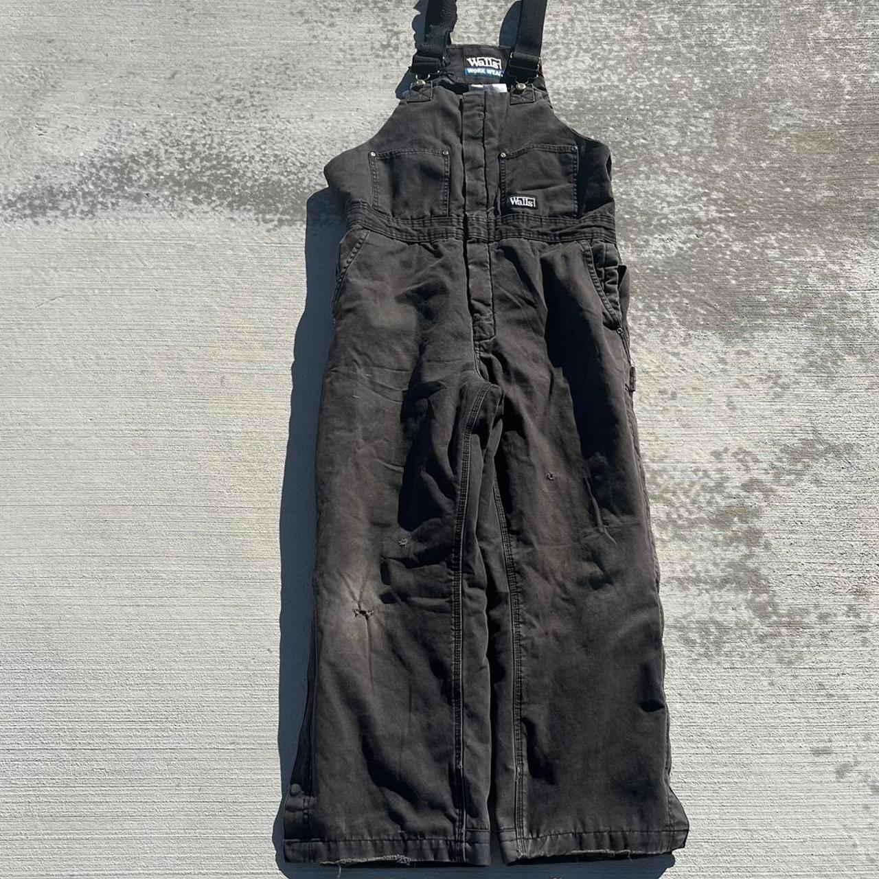 good heavy weight pair of overalls light tear in... - Depop