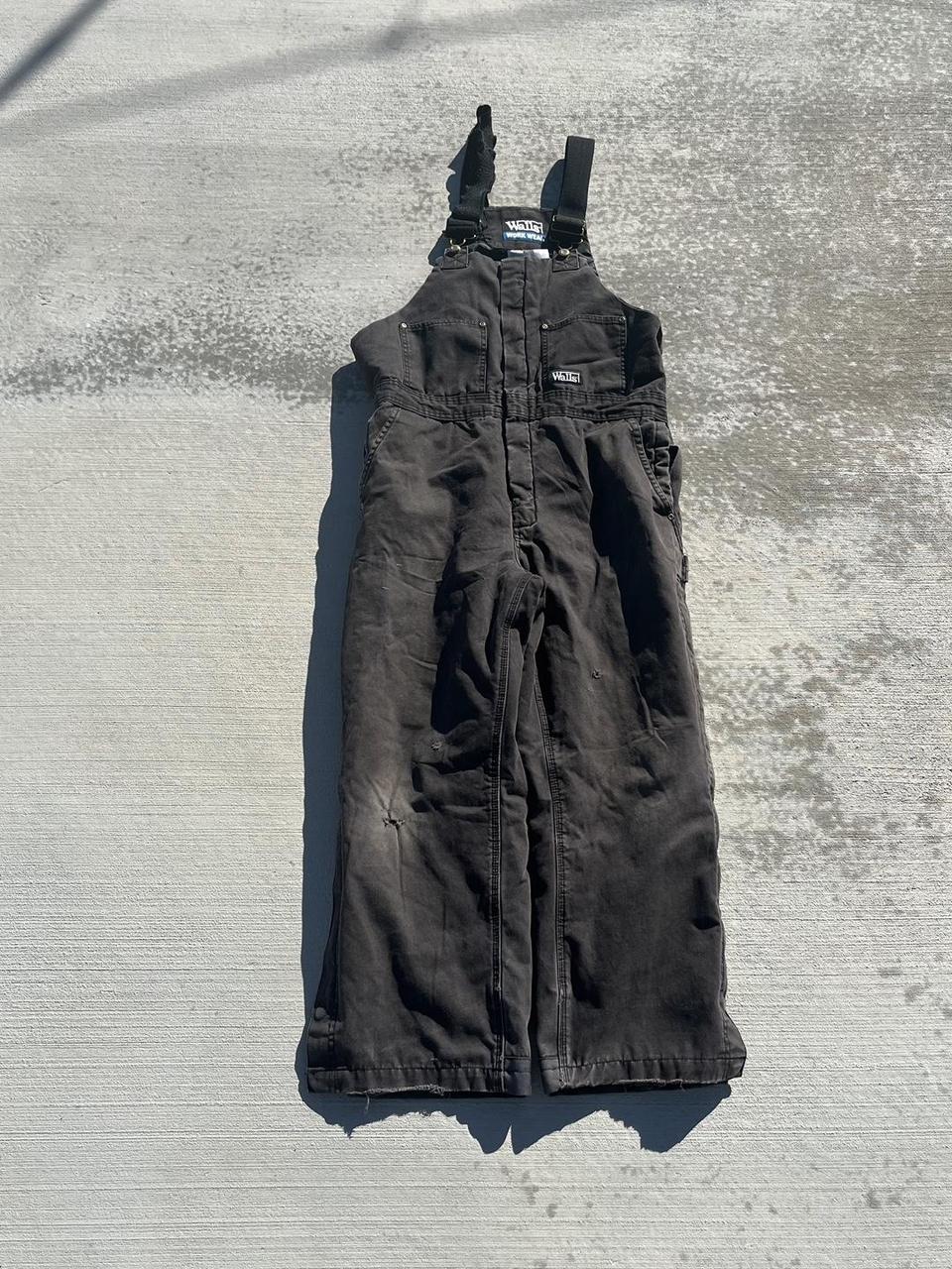 good heavy weight pair of overalls light tear in... - Depop