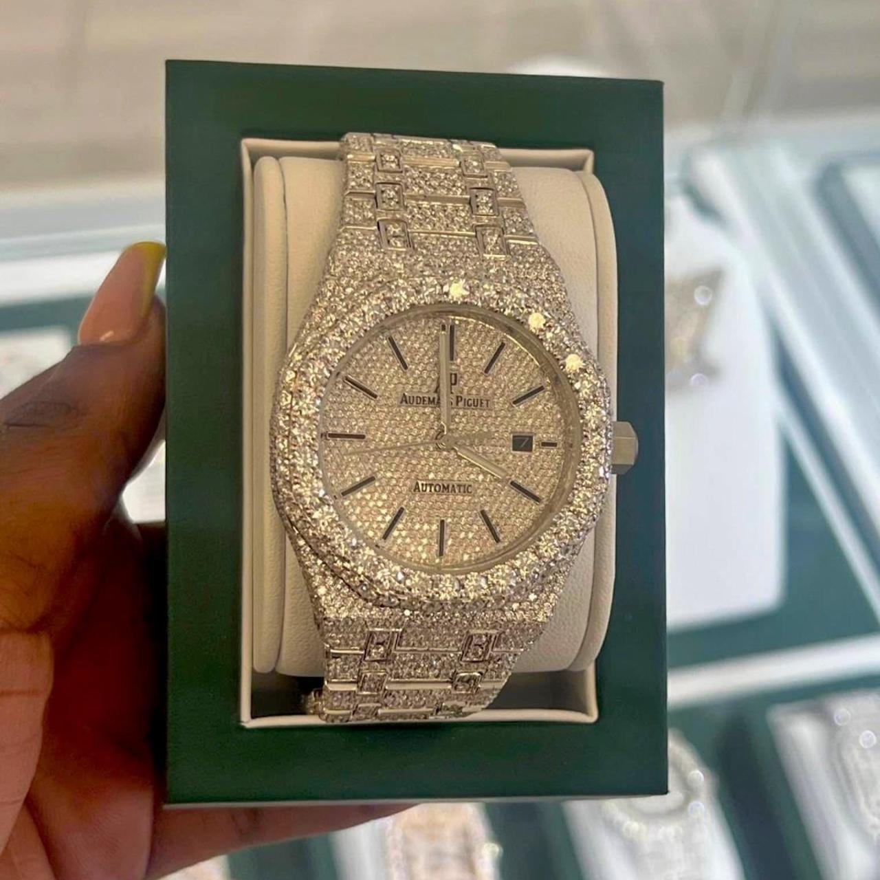 moissanite* Audemars Piguet watch 18k White Gold/... | Depop