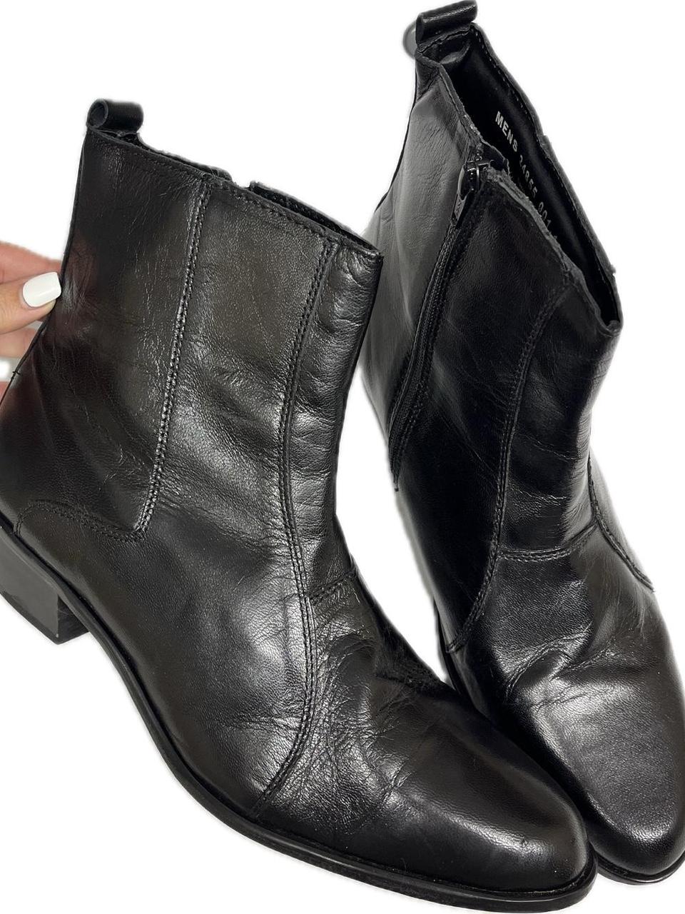 Stacy Adams Santos Plain Toe Side Zip Boot Genuine... - Depop