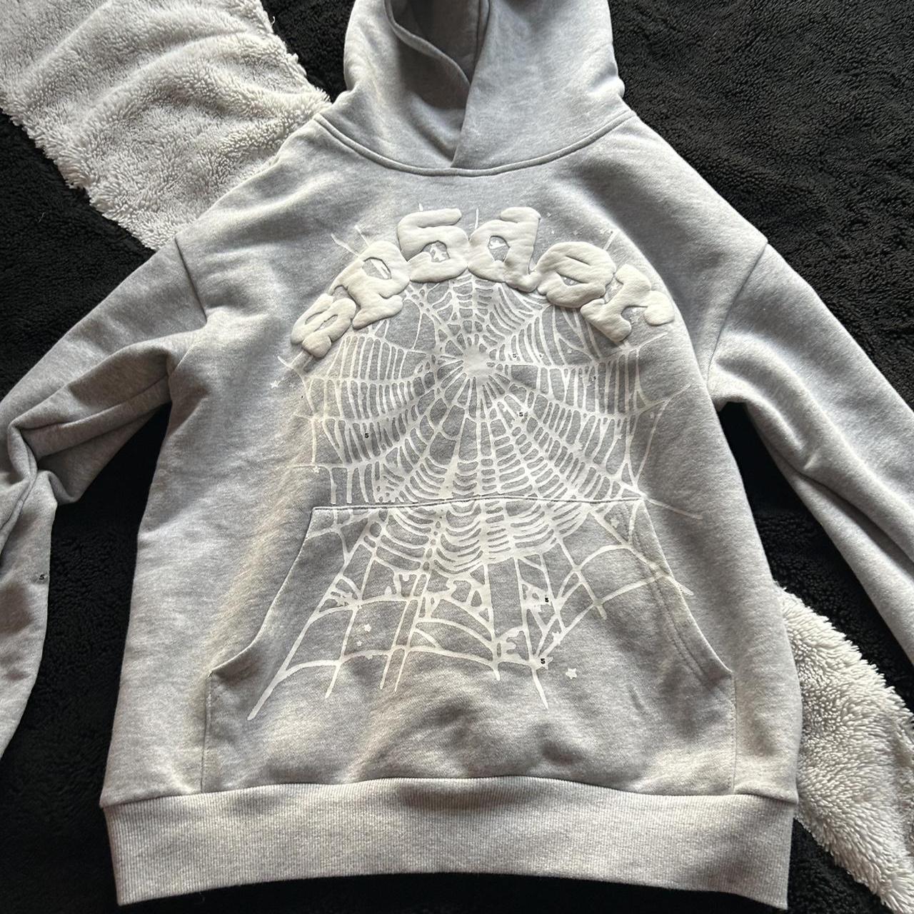 Grey sp5der hoodie Have receipt StockX | Depop