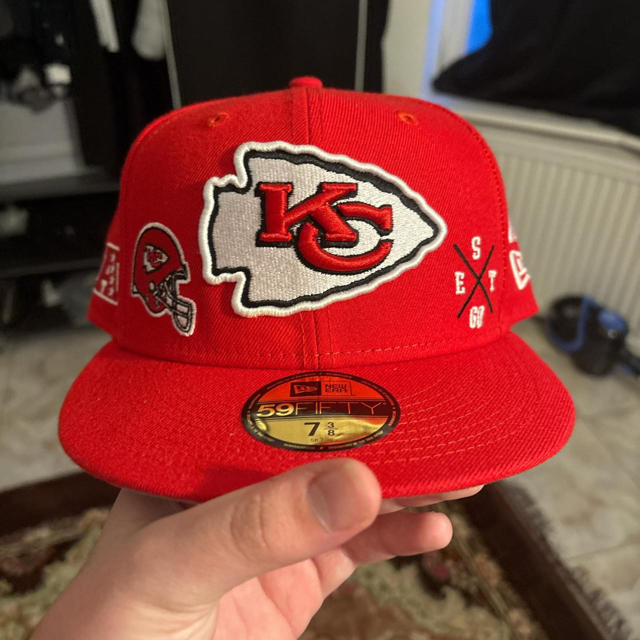 Kansas City Cheifs New Era fitted cap size 7 3/8... | Depop