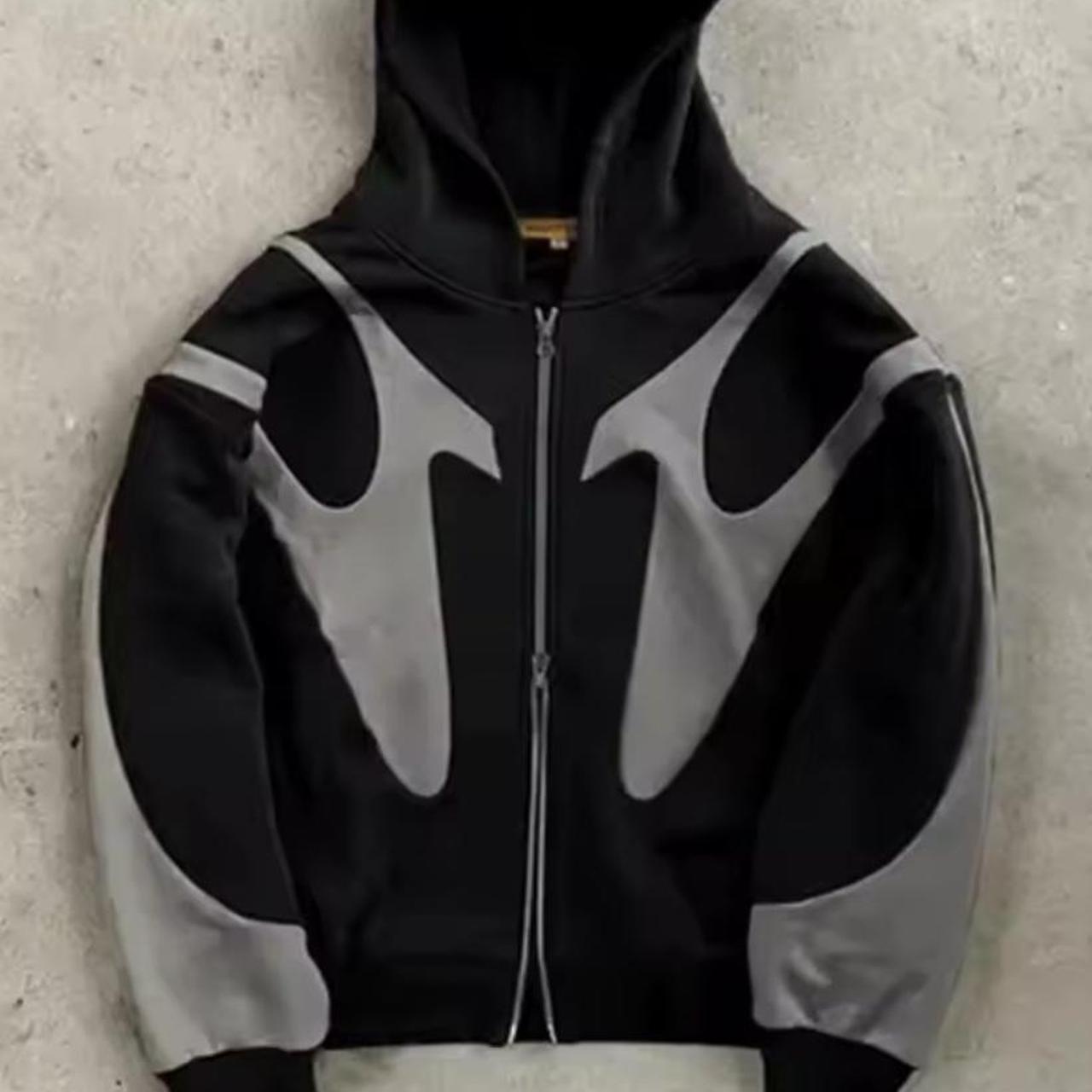 American Retro Letter Printed Devil Pattern Hoodie... | Depop