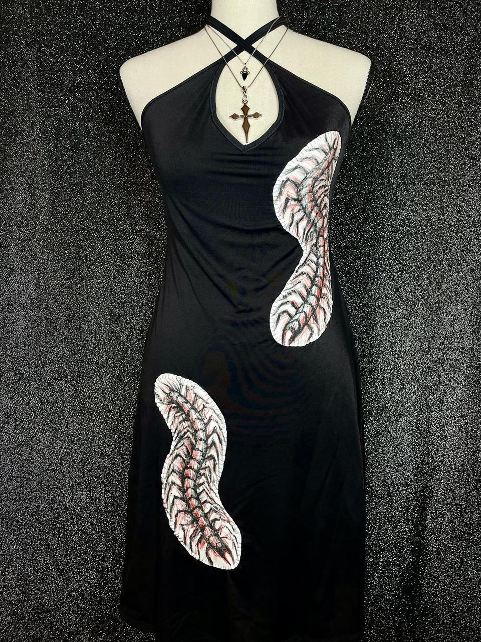 Goth centipede slip dress. Hand painted and hand... - Depop