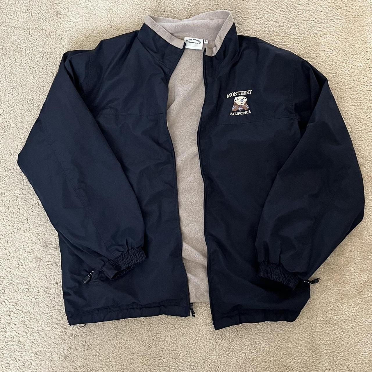 Navy Blue Windbreaker Jacket - Size XL - Has an... - Depop