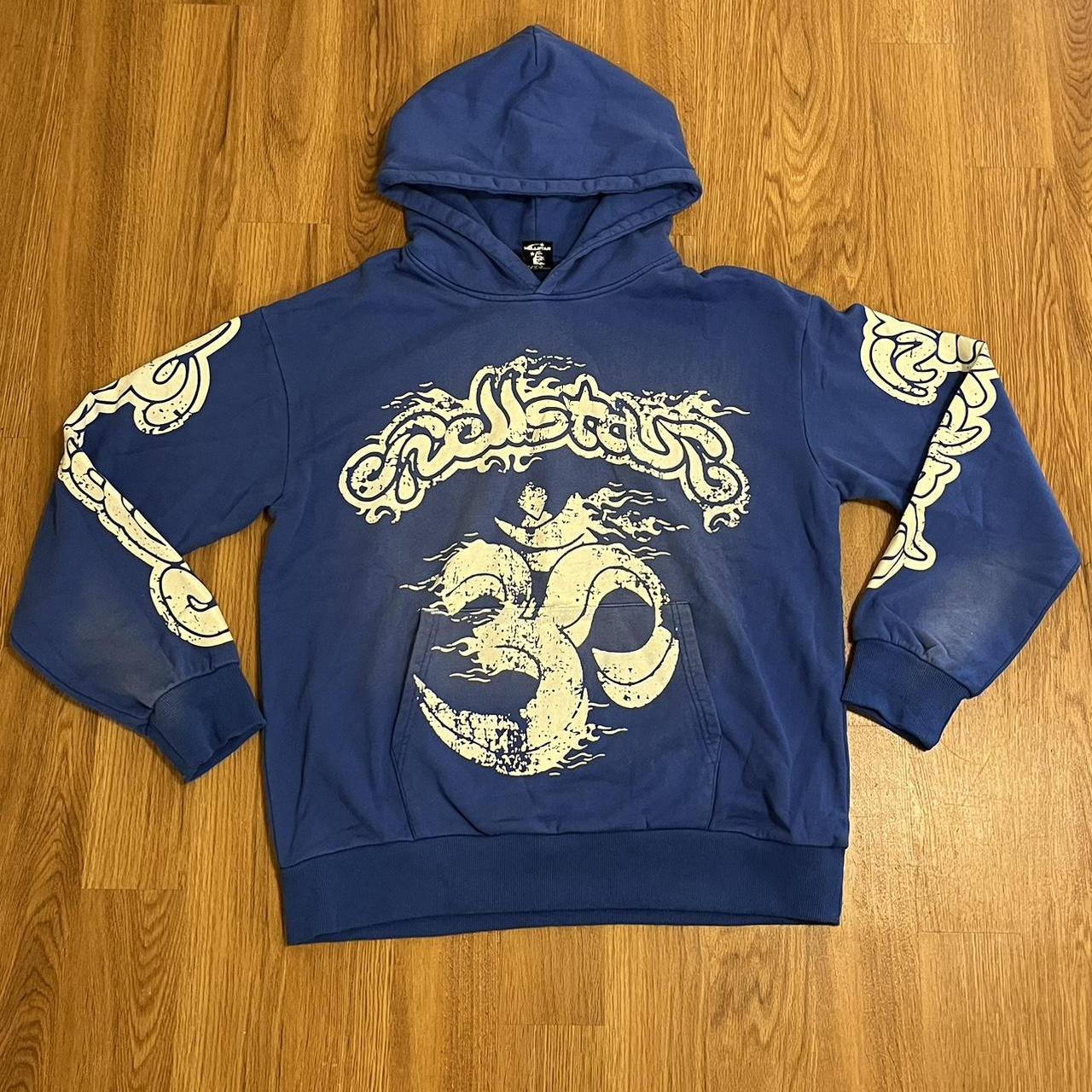 Blue Hellstar Hoodie #Hellstar #Mens #Streetwear - Depop