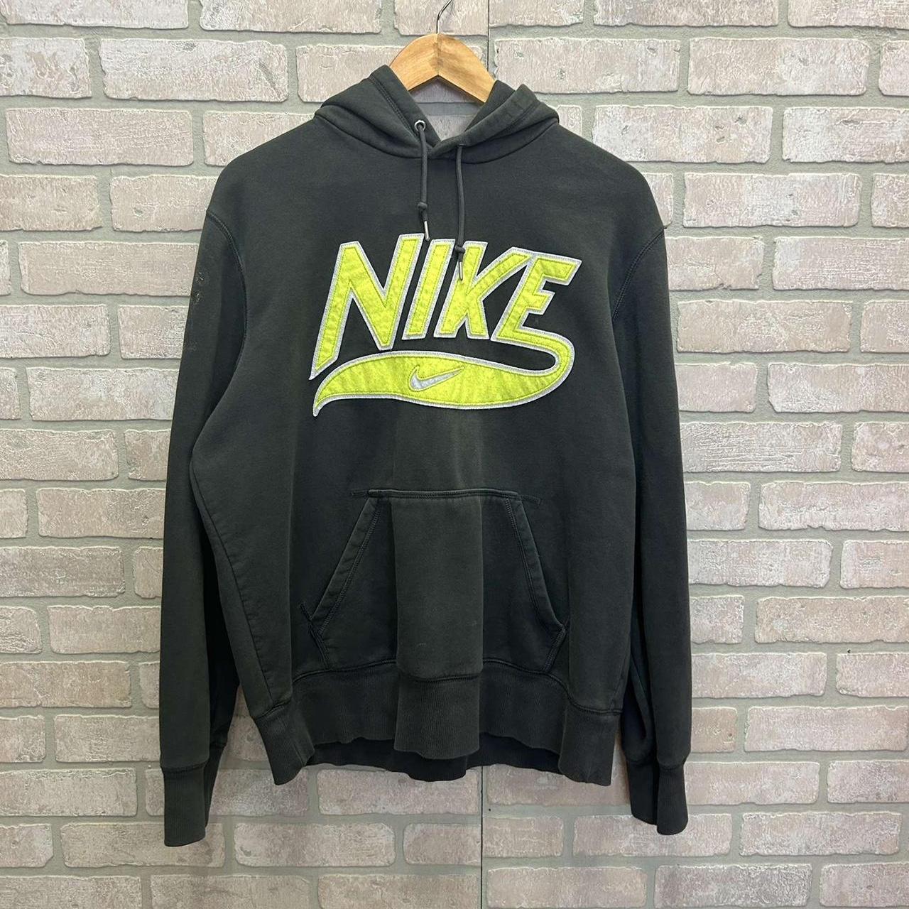 Nike Cursive print hoodie Size L - Depop