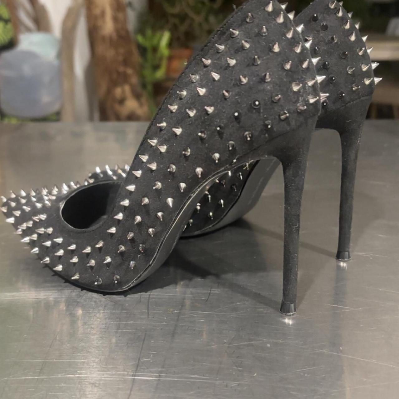 steve madden black spiked stiletto high heels. in... | Depop