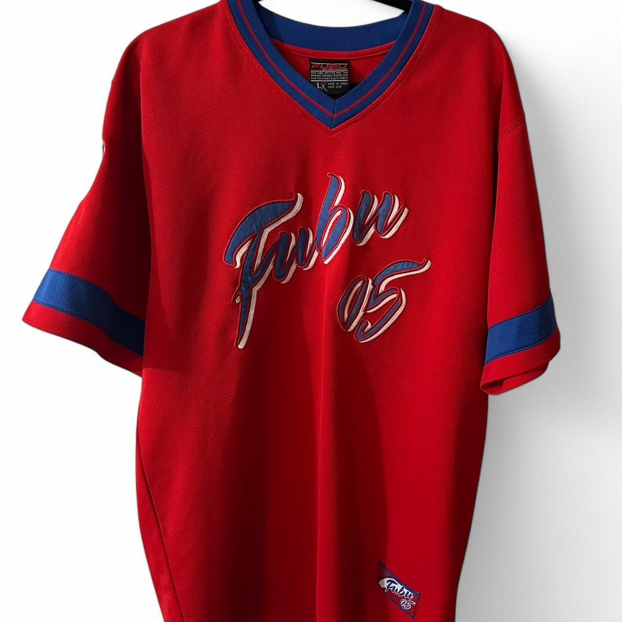 Y2K Vintage FUBU Jersey Red and Blue 2005 Size Large... | Depop