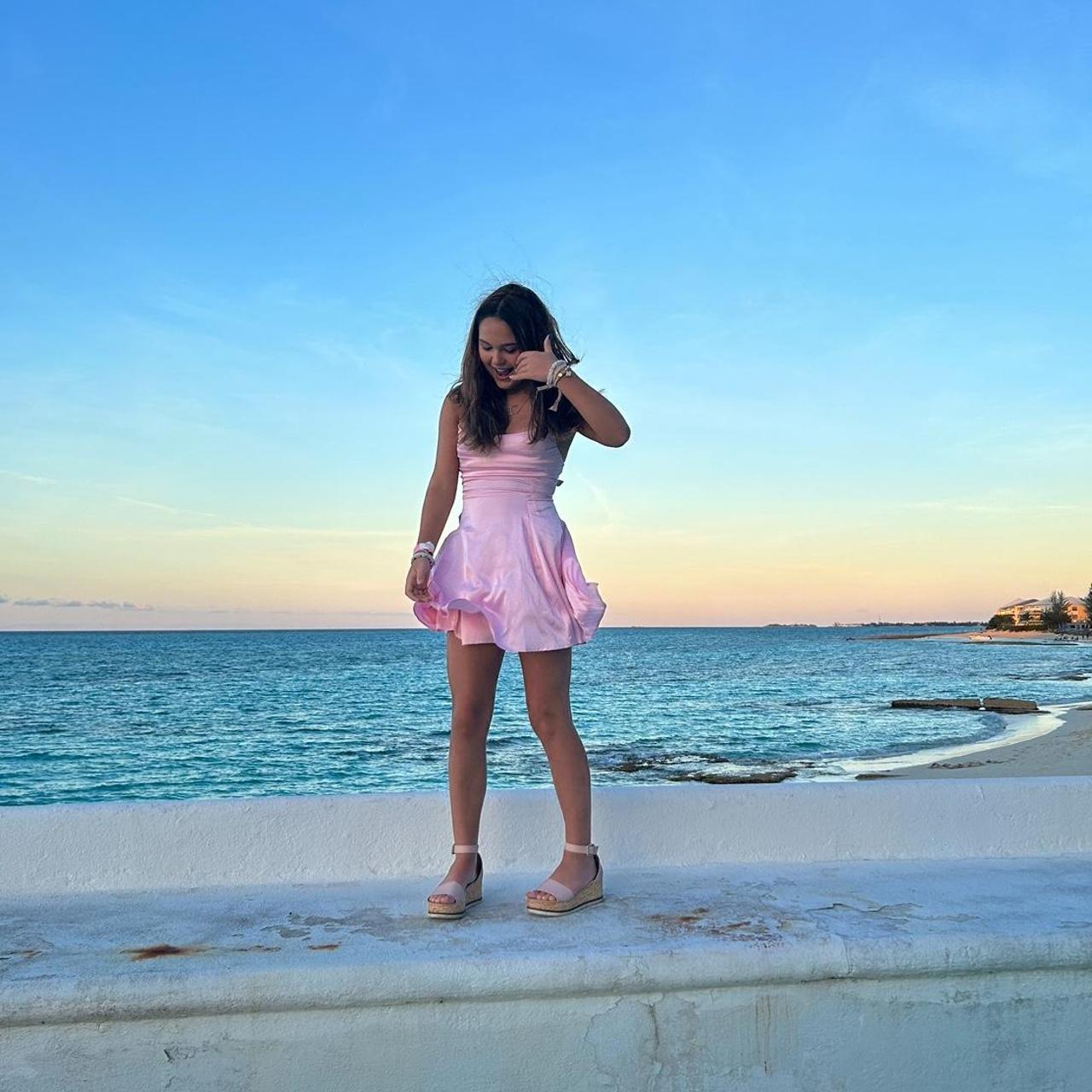 Pink Lucy In The Sky dress! Only worn once! No... - Depop