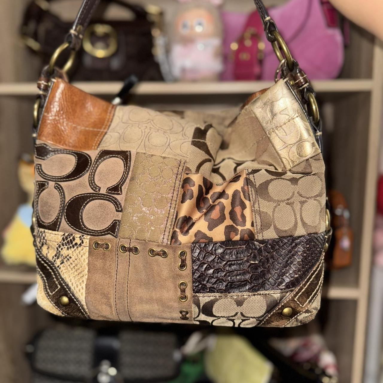 Brown Patchwork Coach Bag 🐻 This cutie is very... | Depop