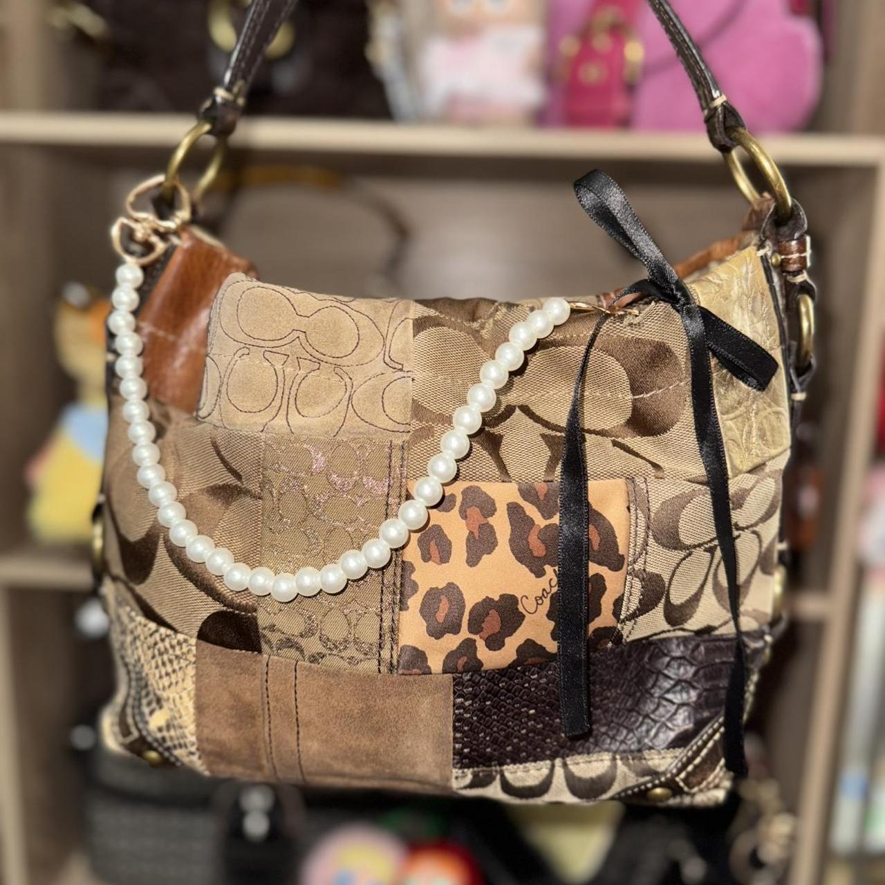 Brown Patchwork Coach Bag 🐻 This cutie is very... | Depop