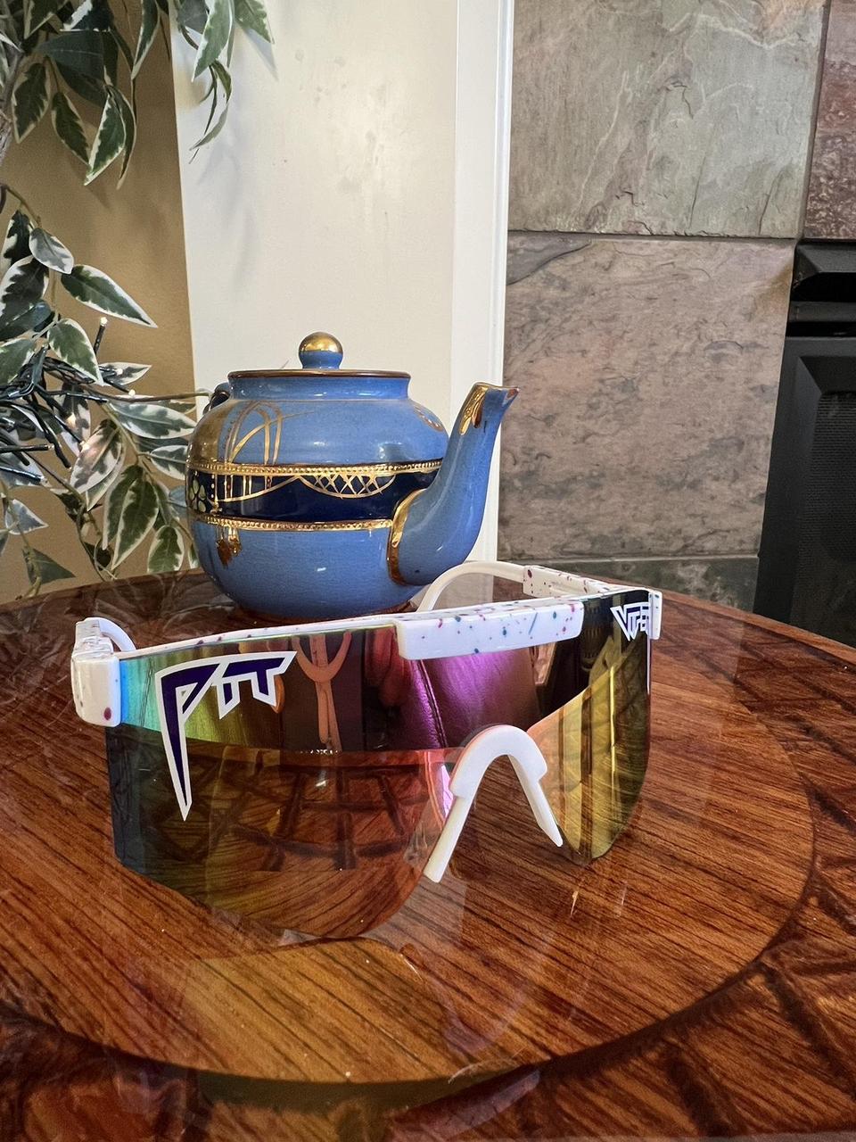 Men’s White Summer pit viper sunglasses Brand new - Depop