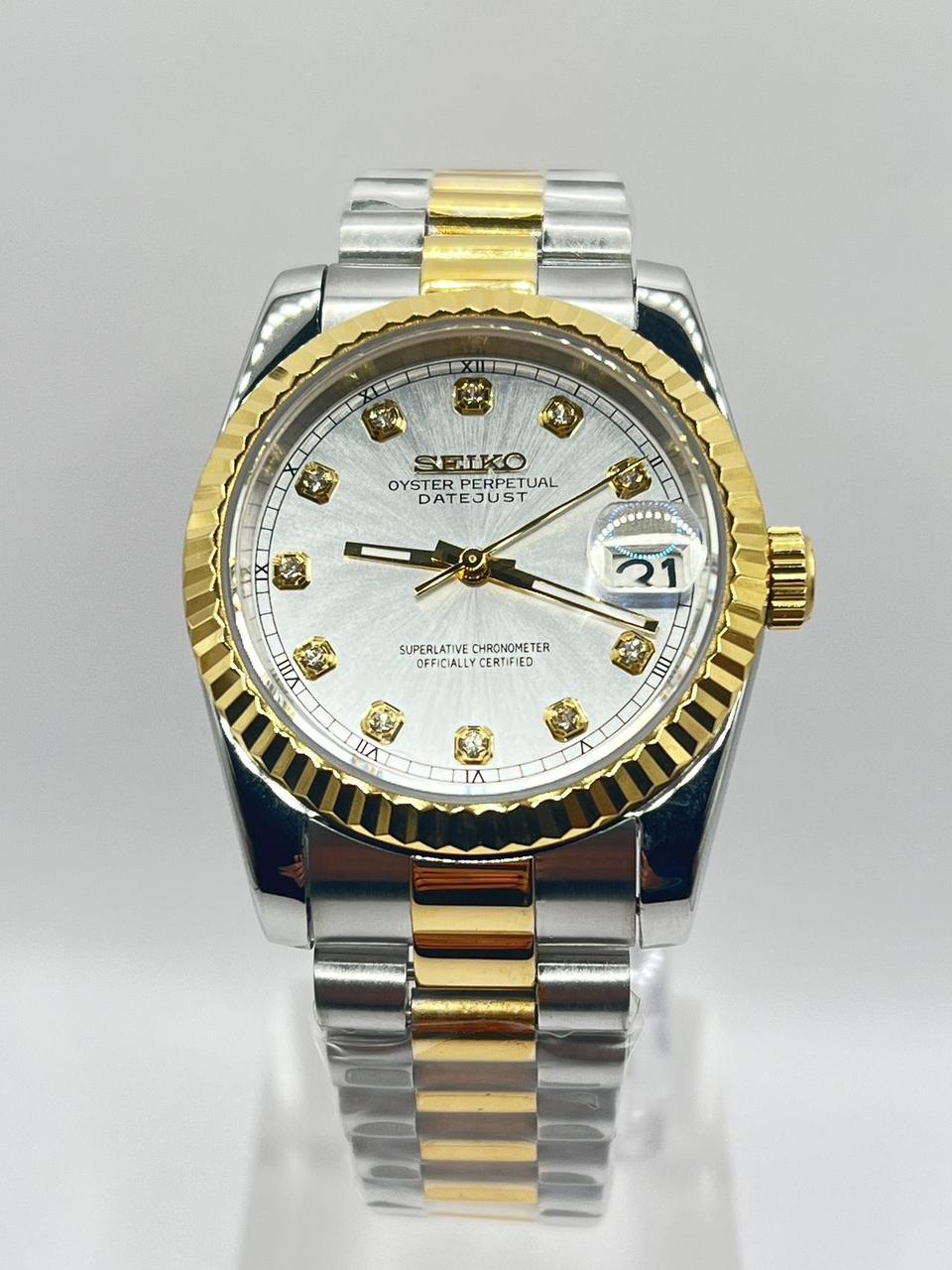 SEIKO MOD WATCH - DIAMOND GOLD BRAND NEW WITH A 6... - Depop