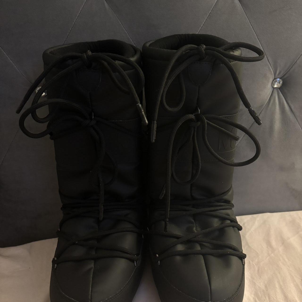 All Black Moon Boots Icon Snow Boots *WORN... | Depop