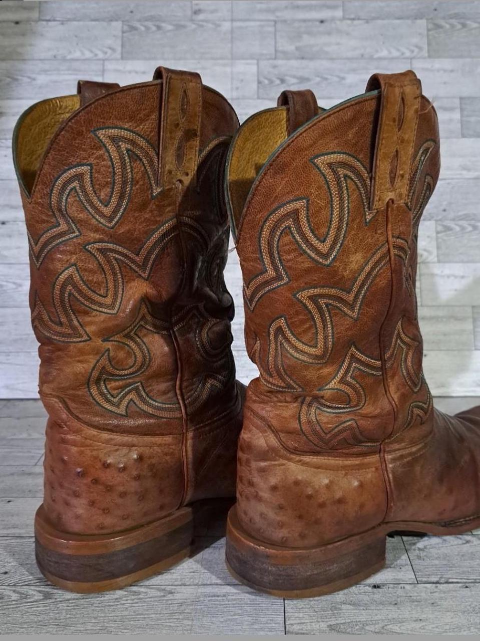 Men's Cavender's Western Brown Leather Cowboy Boots... - Depop