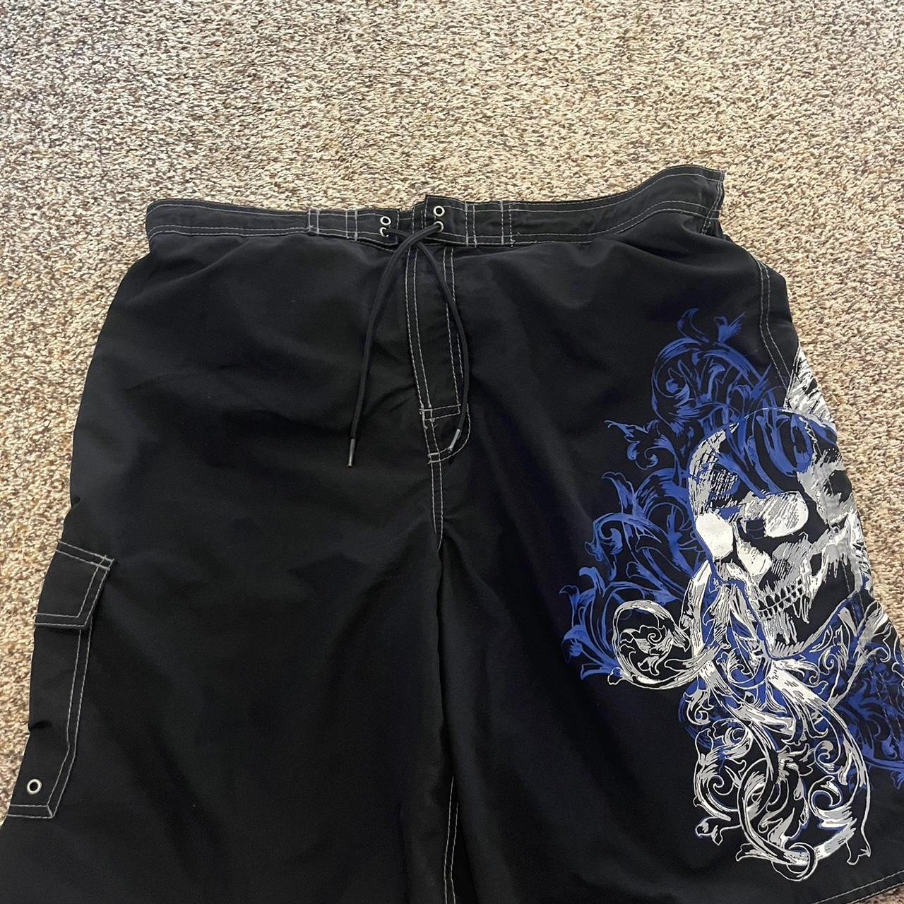 insane skeleton swim trunks. size is a Large, dm me... - Depop