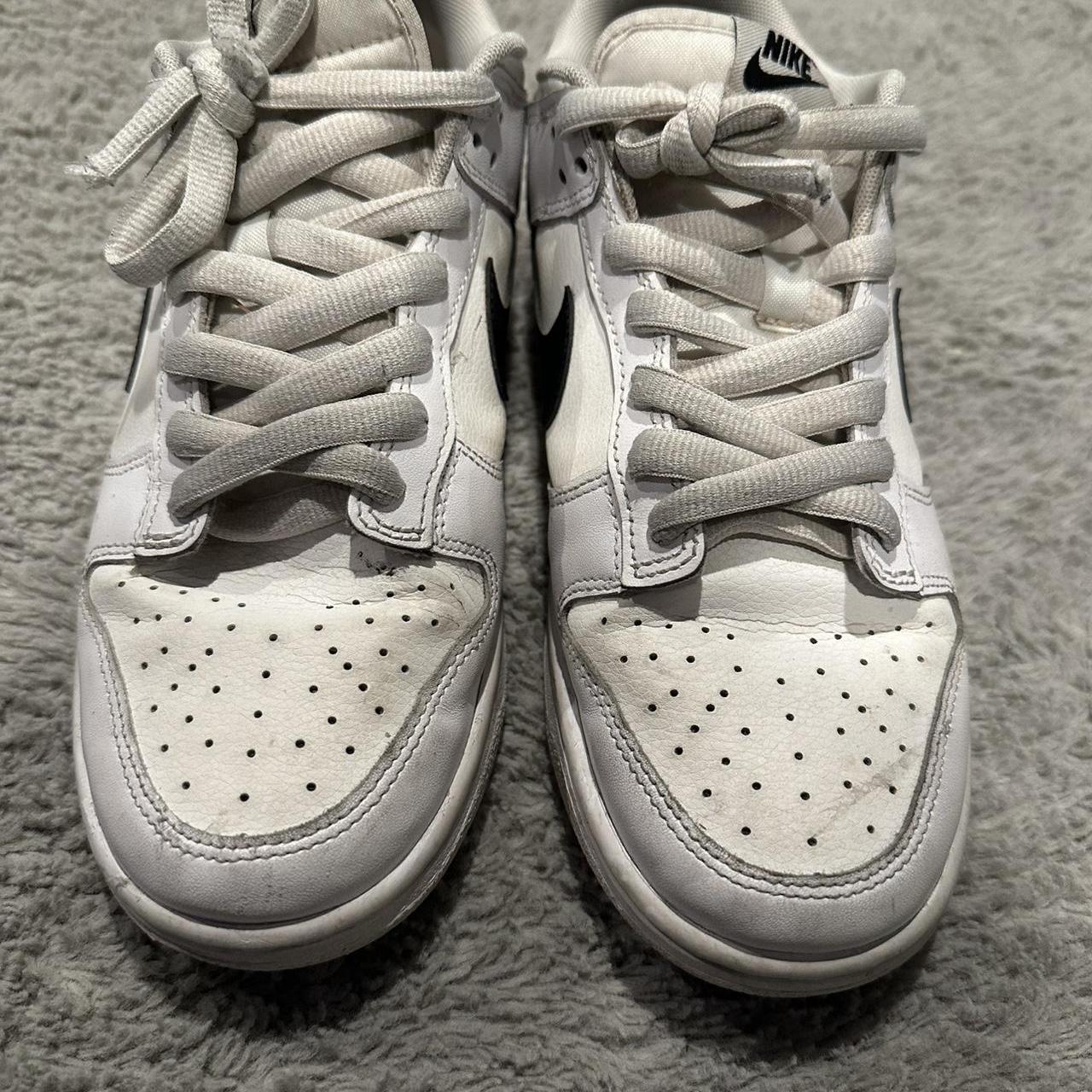 White and black Nike dunks no box size 9 | Depop