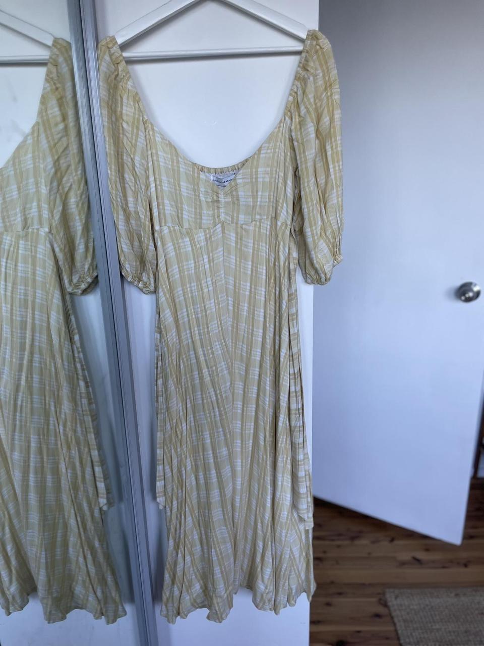 Faithfull the Brand Imanie Check Print Short Sleeve... - Depop