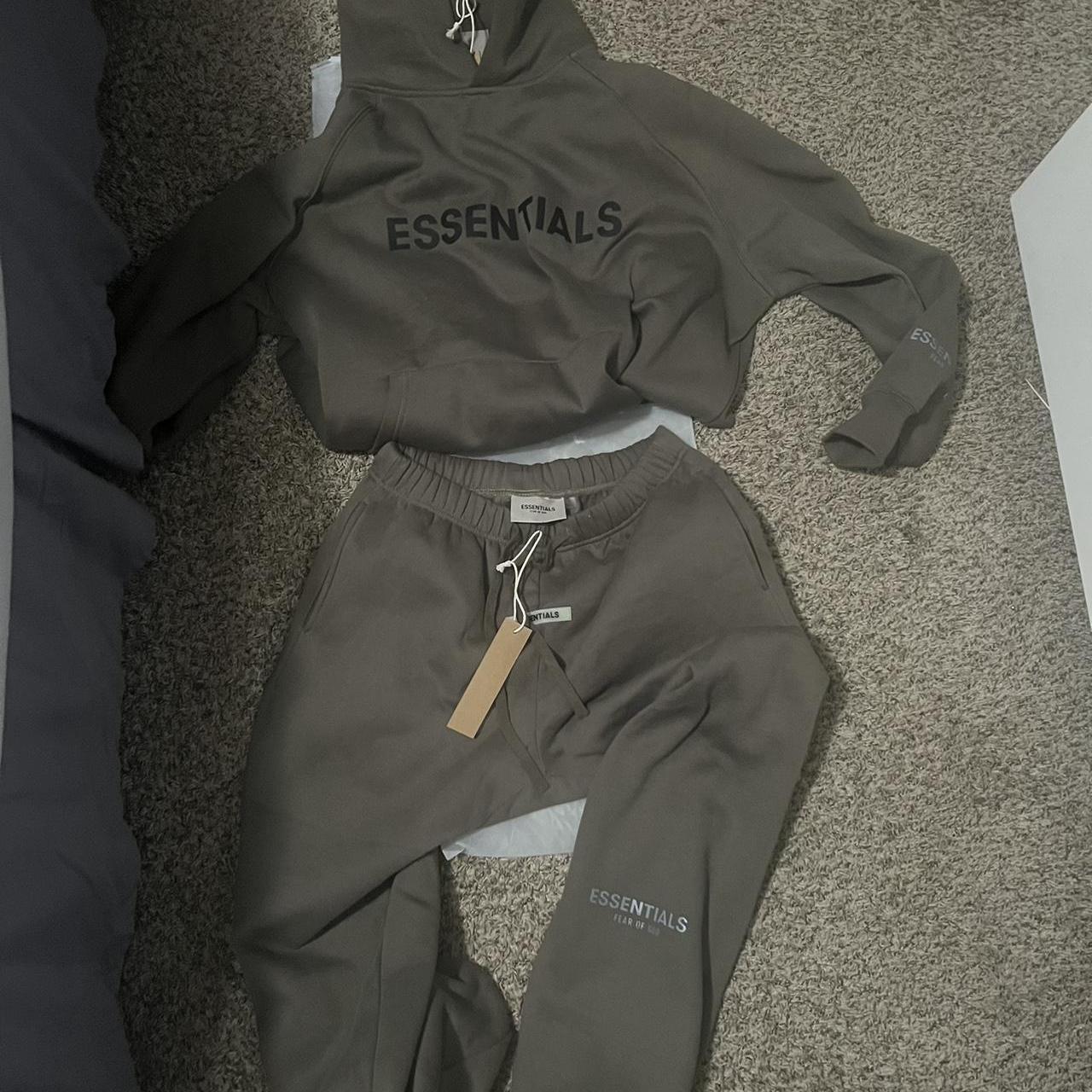 Olive green Essentials tracksuit | Depop