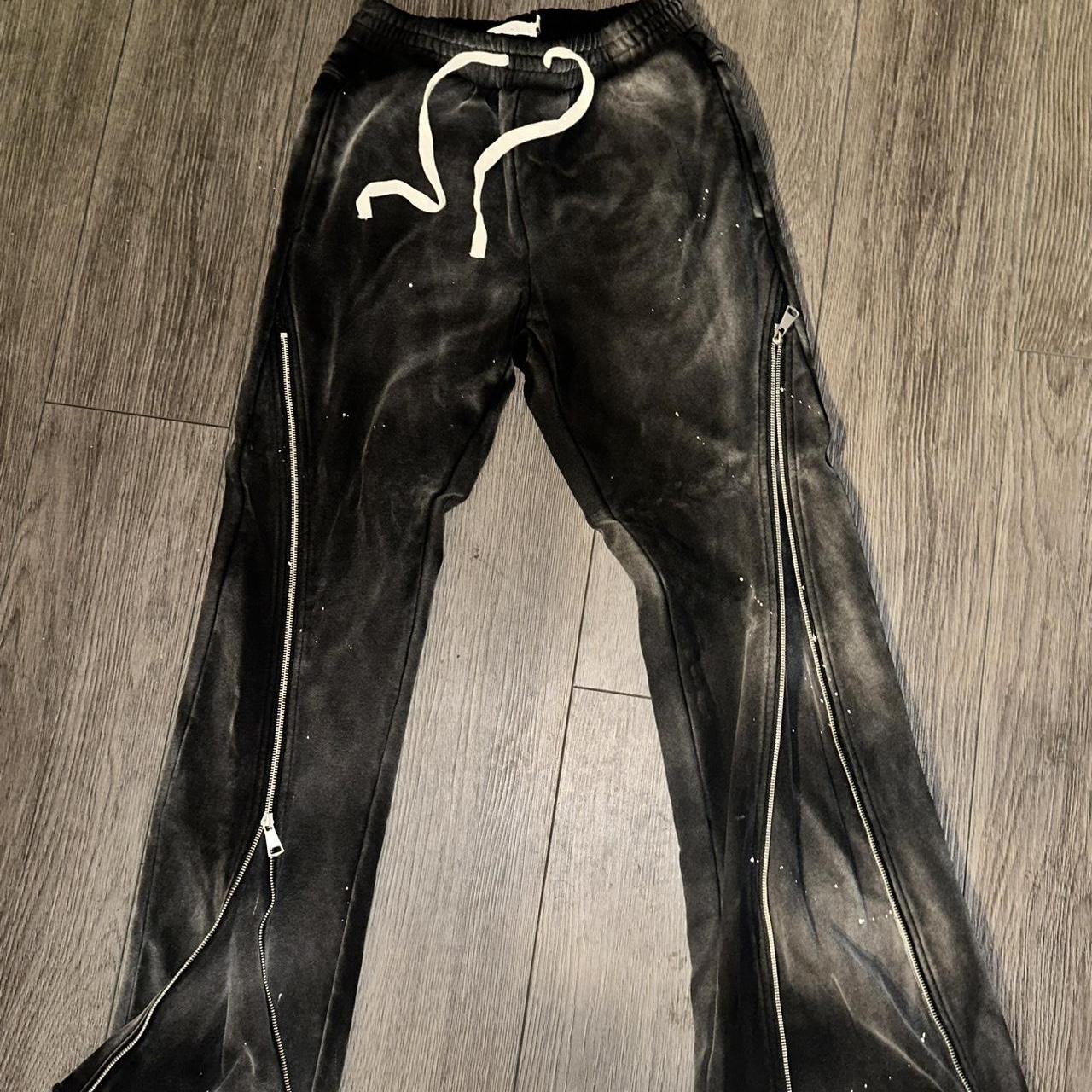 MNML. LA zipper flare sweatpants Size: Small about... | Depop