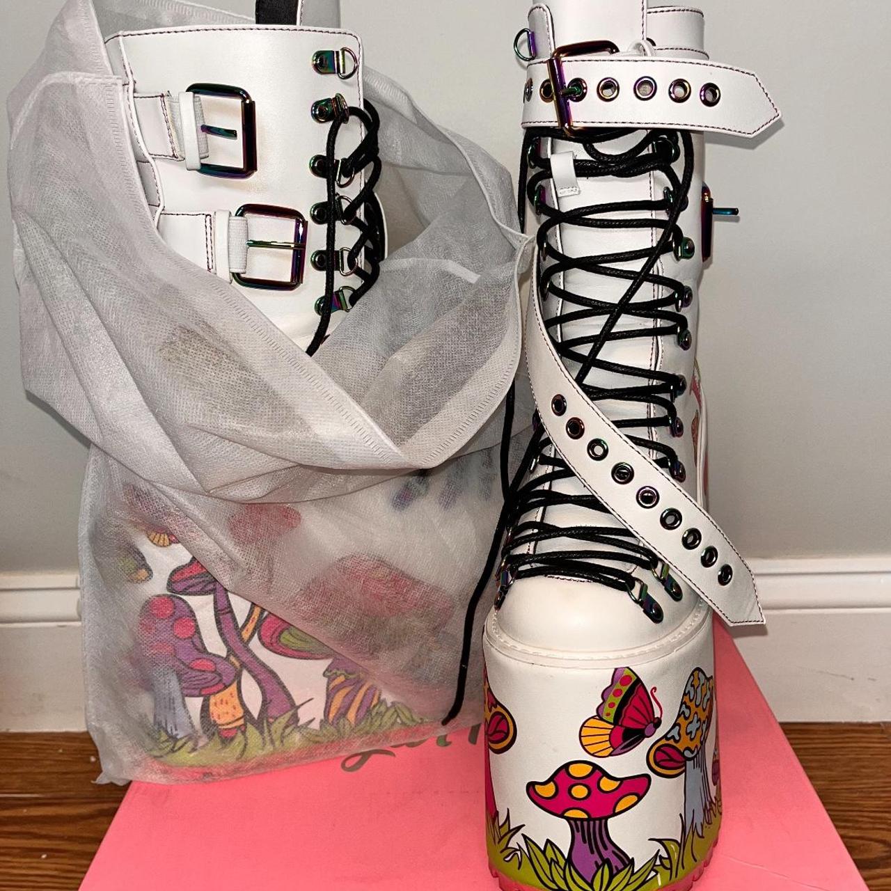 PSYCHEDELIC FAIRYTALE DOUBLE STACK TRAITOR BOOTS -... | Depop