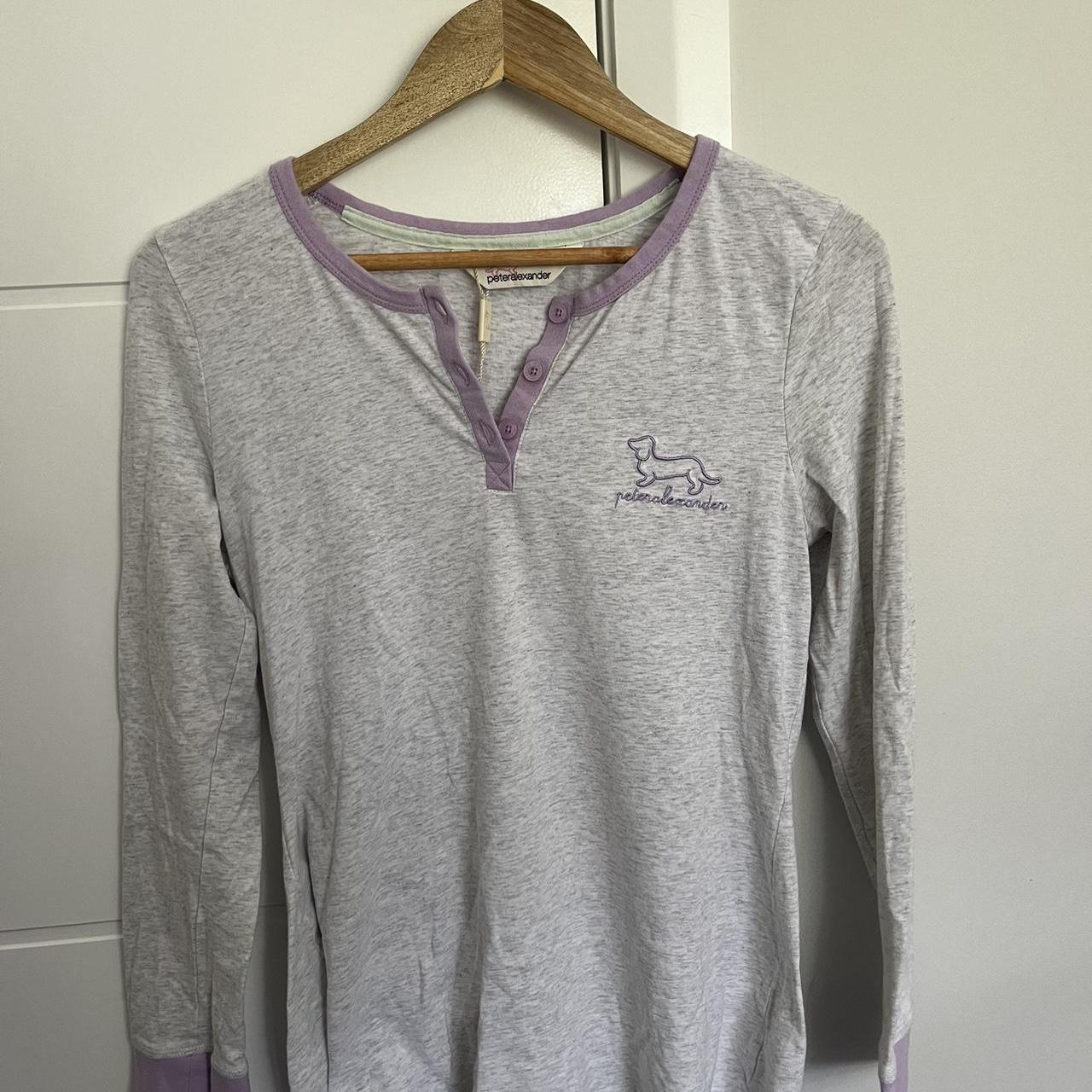 Peter Alexander long sleeve Grey with purple... - Depop