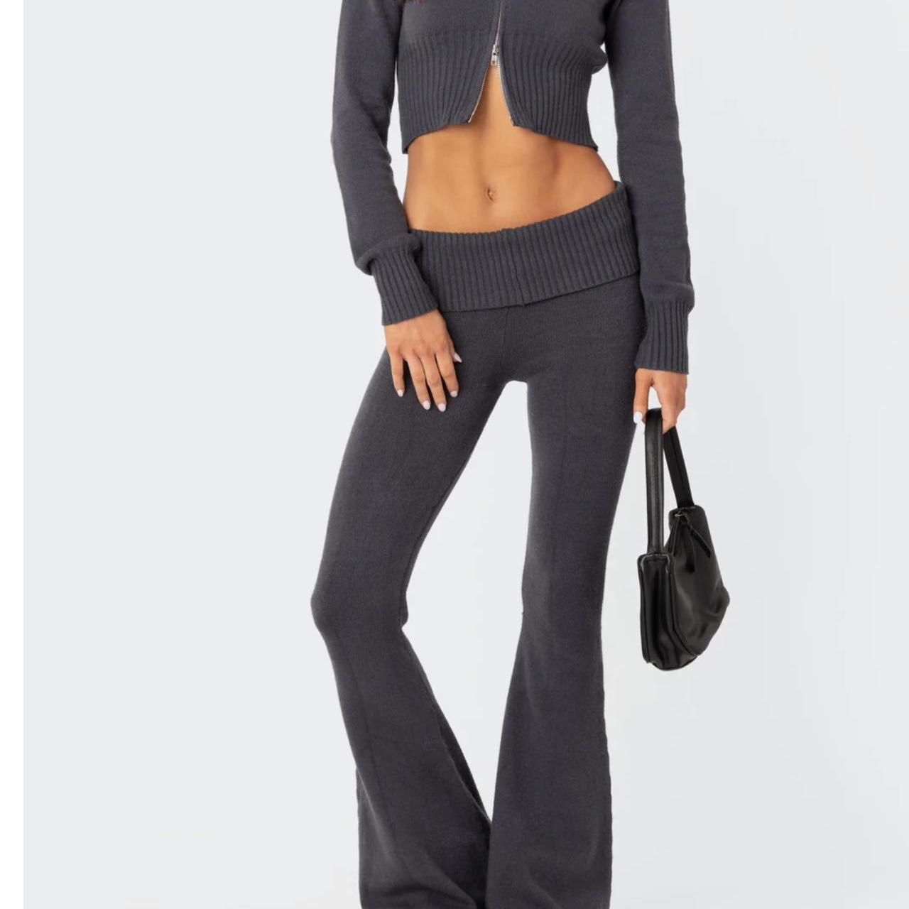 Navy edikted fold over pants - Depop