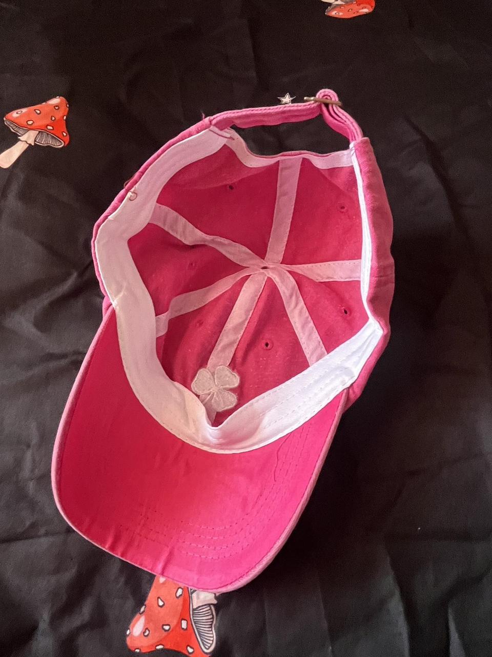 cute y2k early 2000s hat with 3leaf clover display - Depop
