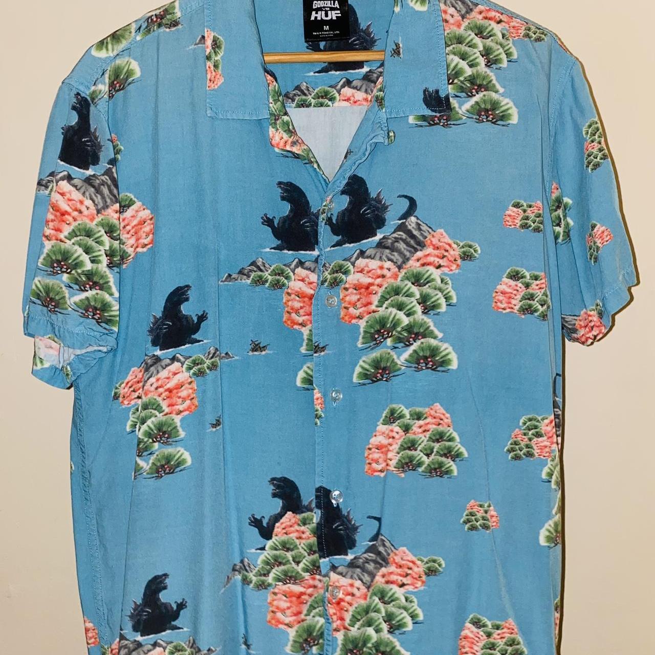 HUFF Godzilla shirt, used lightly good condition and... - Depop