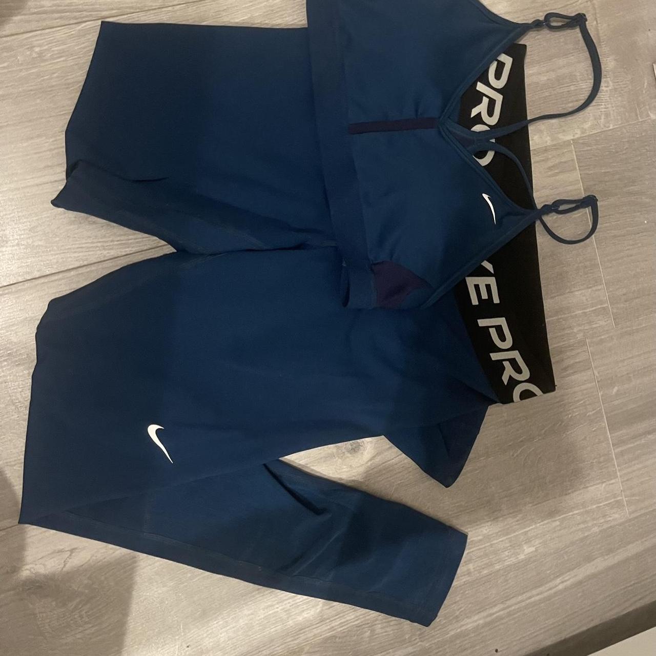 Navy blue Nike pro dri fit set Size 4-6. - Depop