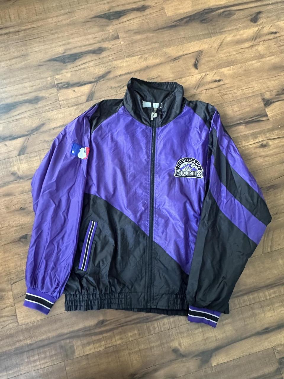 Vintage 90’s Pro Player Colorado Rockies Windbreaker... - Depop