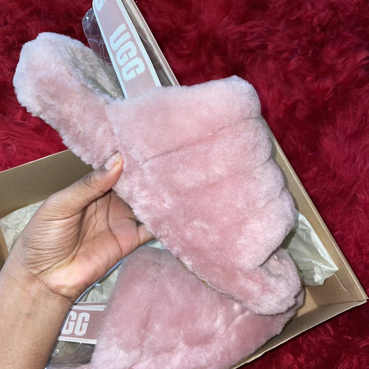 Pink UGG Fluff Yeah Slides Size 10 in Womens... - Depop