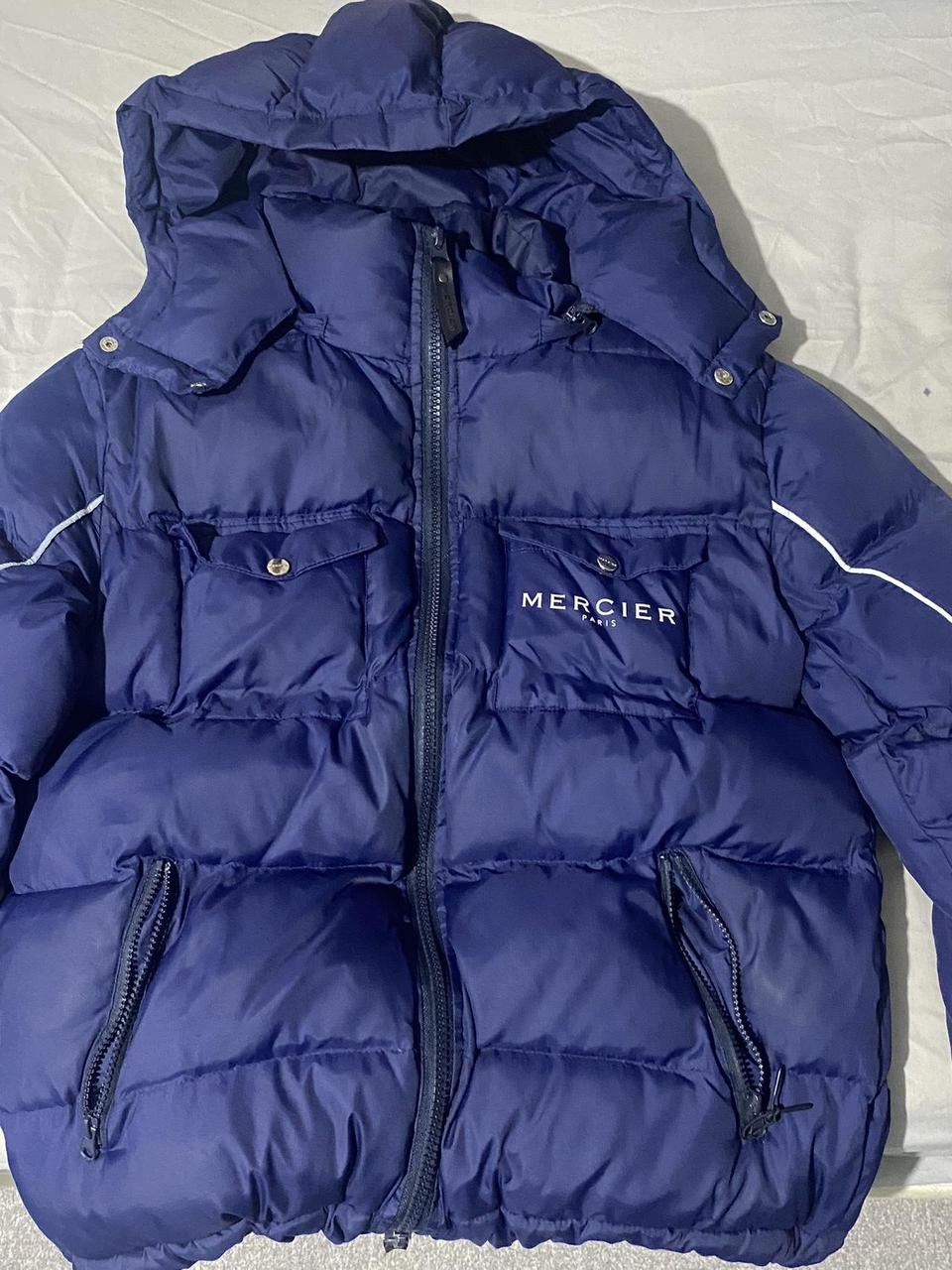 NAVY MERCIER PUFFER COAT SIZE S PREMIUM CONDITION... - Depop