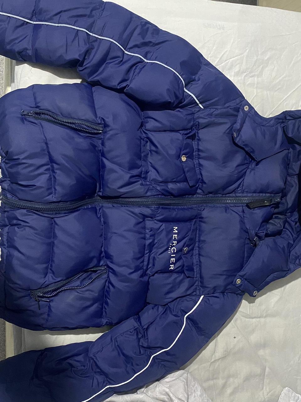 NAVY MERCIER PUFFER COAT SIZE S PREMIUM CONDITION... - Depop