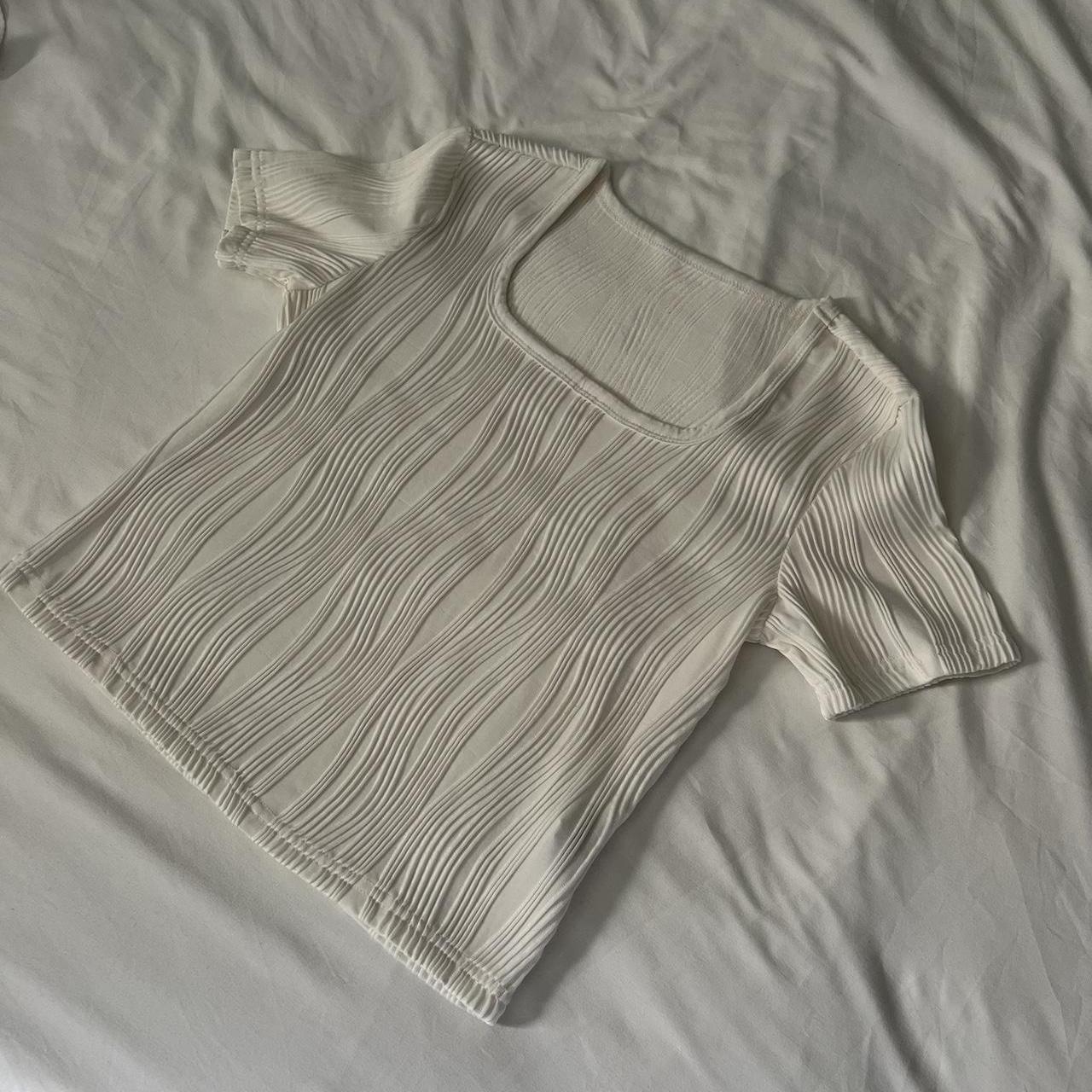 White top with wavy pattern #cute #sale #fashion... - Depop