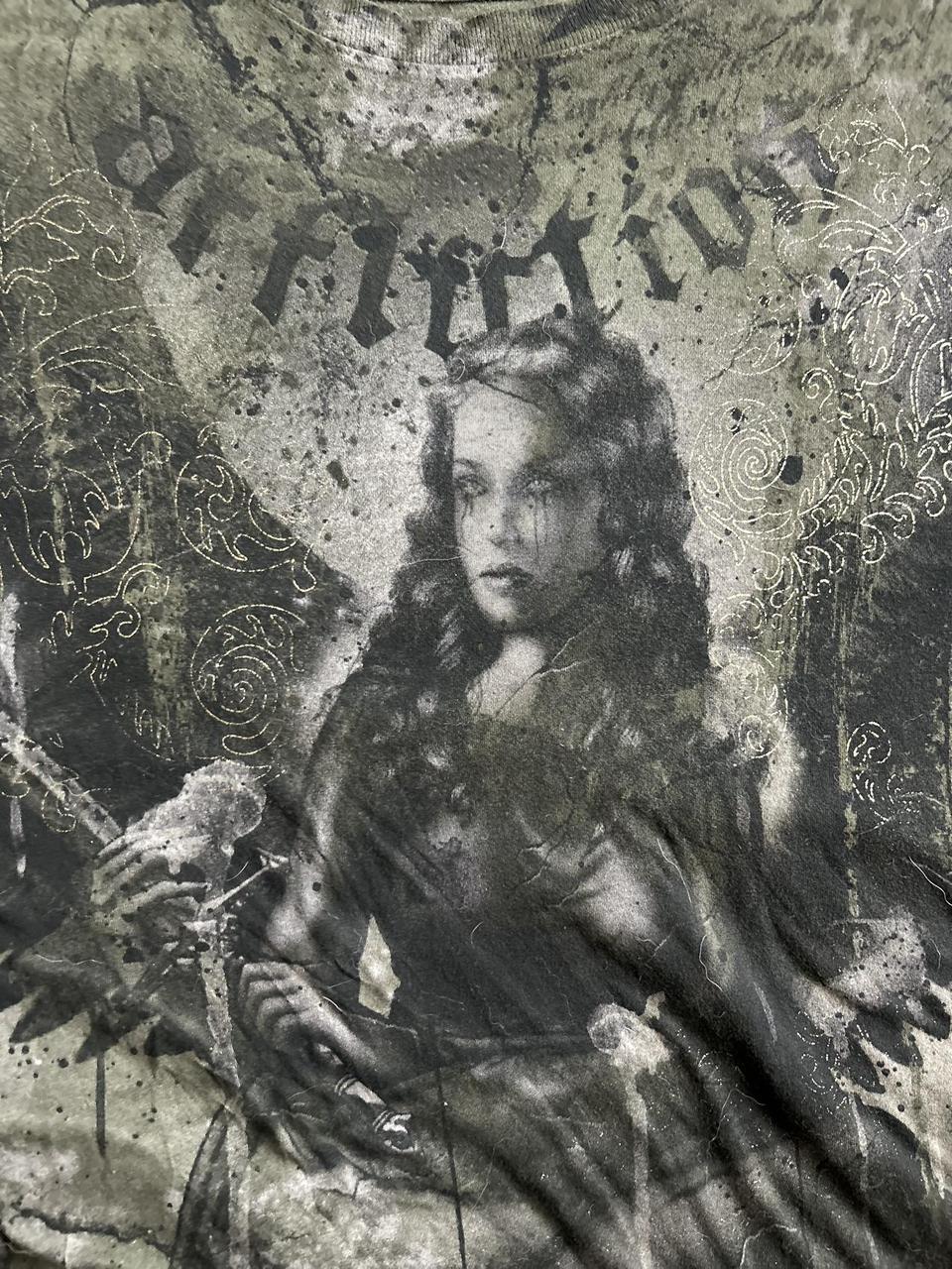 rare grunge affliction tee - Depop