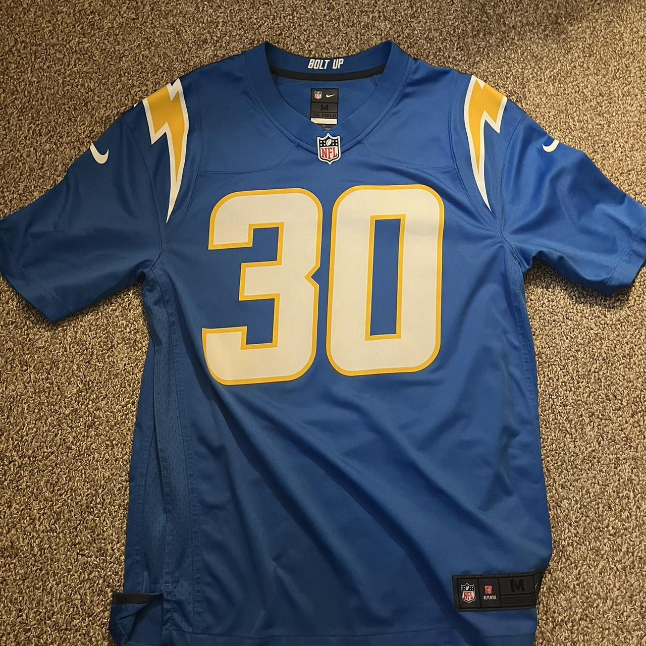 Medium, Nike, powder blue Chargers jersey, Austin... - Depop