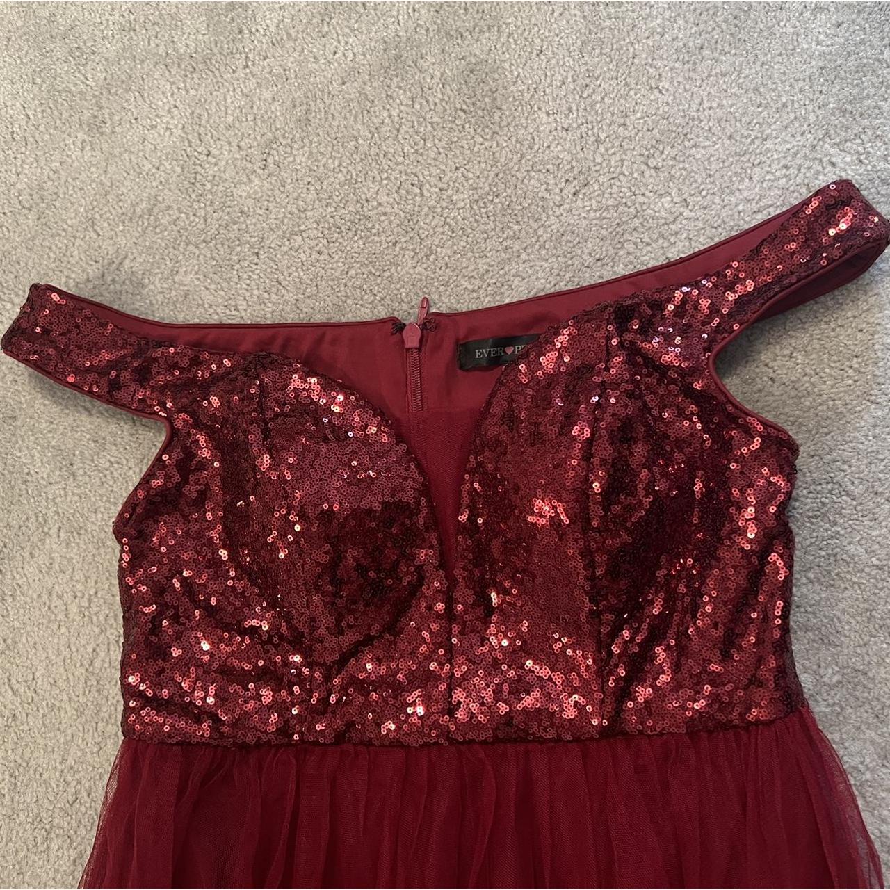 Dark red full length gown Fit and flare Off the... | Depop