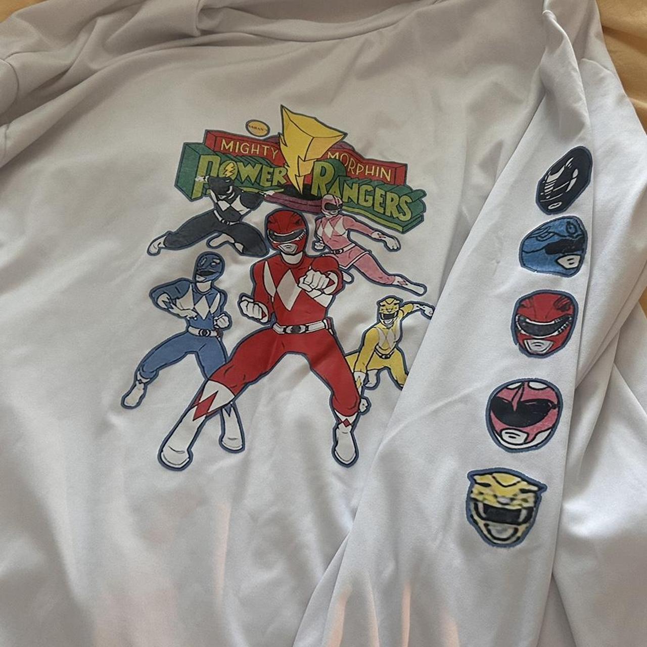 Long sleeve white power ranger shirt been worn once - Depop
