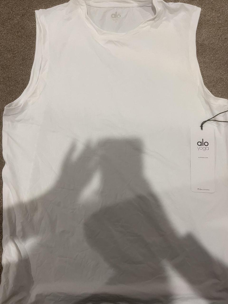 White ALO tank top Idol performance tank size M... - Depop