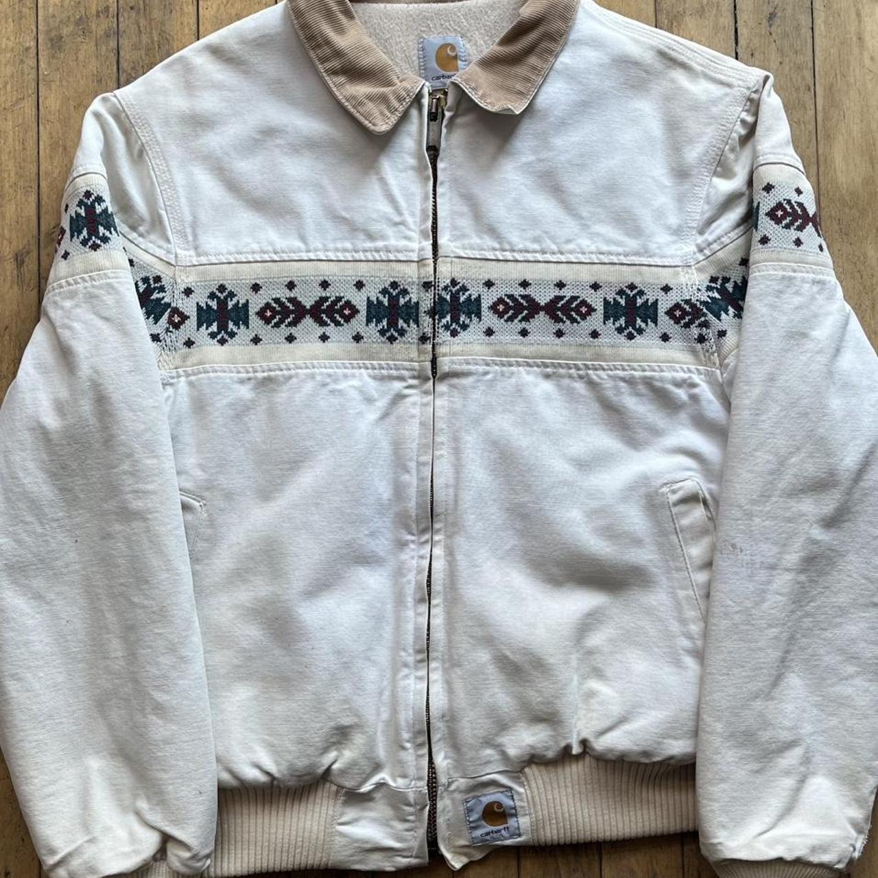 Vintage Carhartt Aztec Jacket Cream. Fits like Large... | Depop
