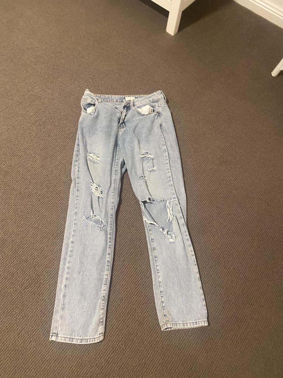 Ally jeans, ripped straight leg jeans Size 6 - Depop